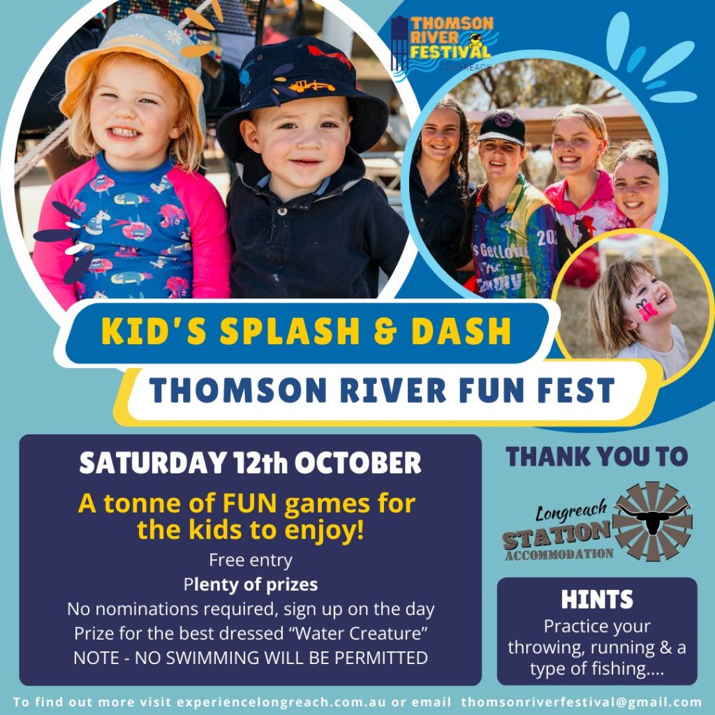 Kids Splash and Dash – Thomson River Fun Fest – Longreach Region ...